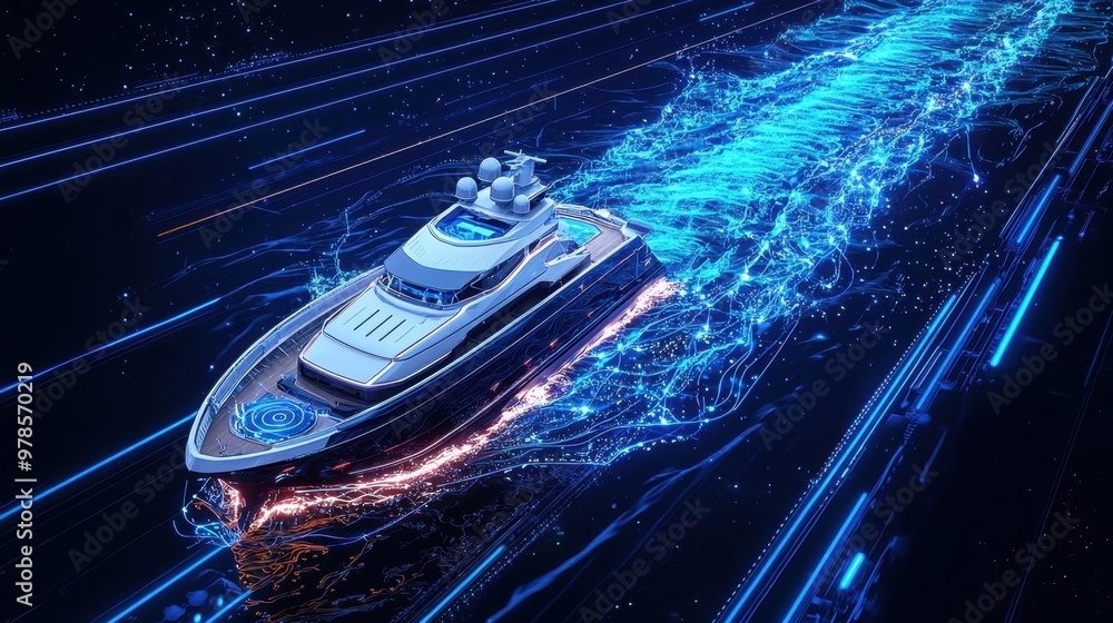 Tech-savvy Engineers Monitoring AI-Integrated Navigation System in Ship ...