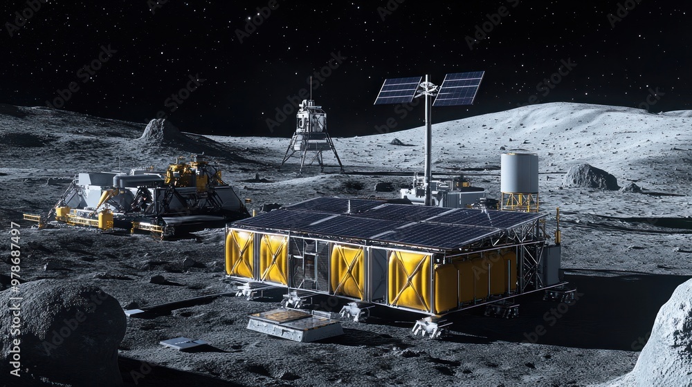 Lunar surface technology, solar-powered equipment and autonomous robots ...