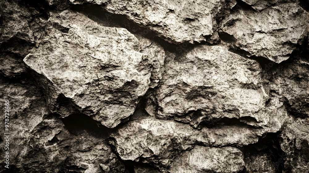 Close-up of a Rough Stone Wall Texture, Showing the Detailed Uneven ...