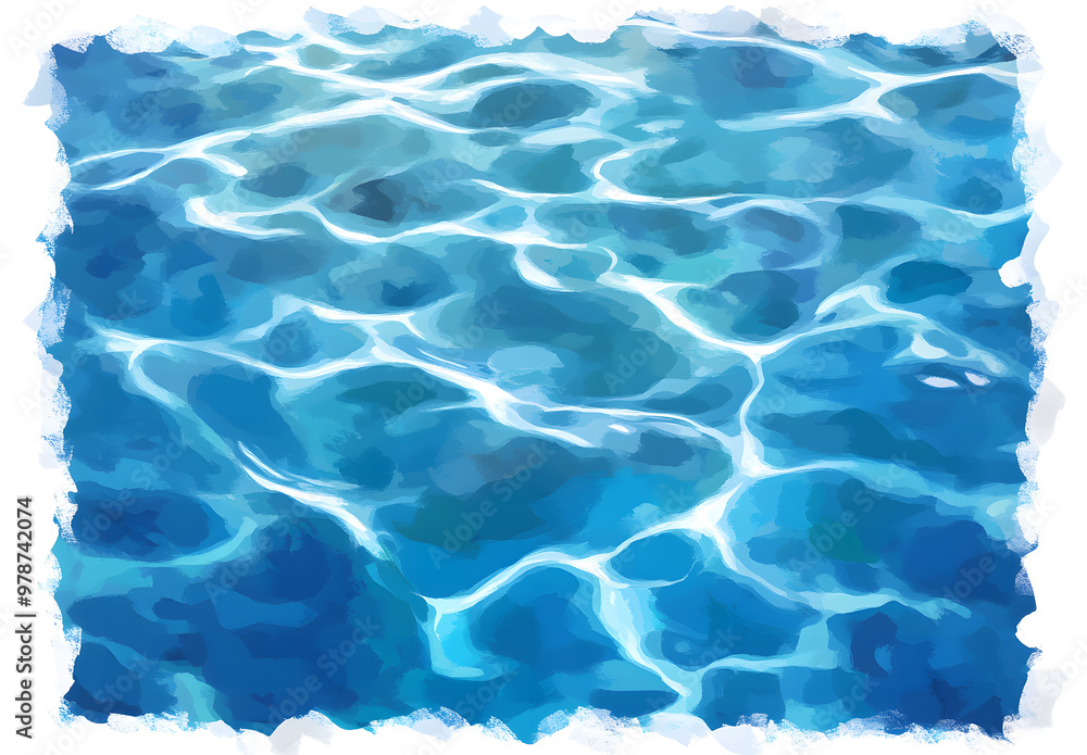 Realistic Blue Water Ripples with Sunlight Reflections on a Calm ...