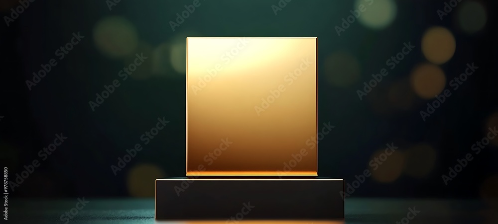 Award plaque gold glossy luxury empty square winner trophy template ...