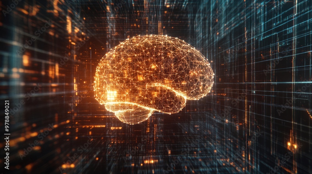 Digital Brain with Intricate Lattice Structures and Pulsating Light Effects in a High-Resolution ...