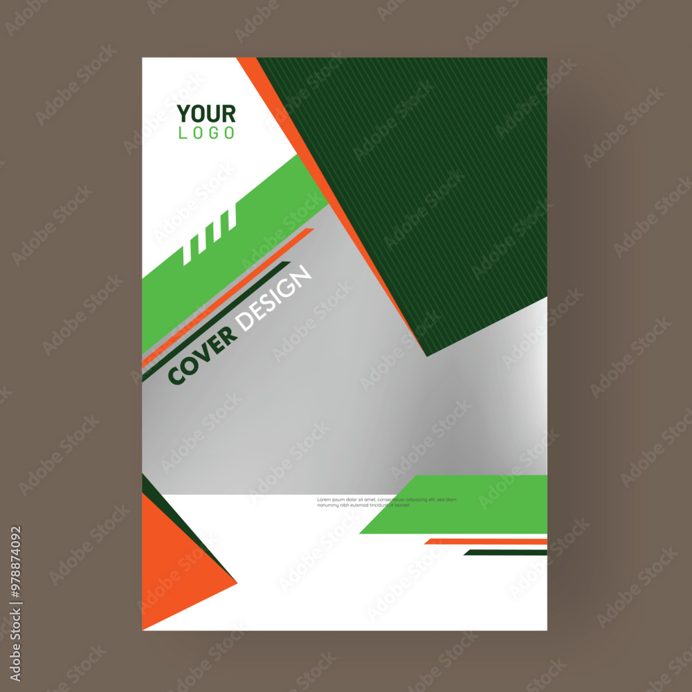 Professional business cover page design with abstract elements and ...