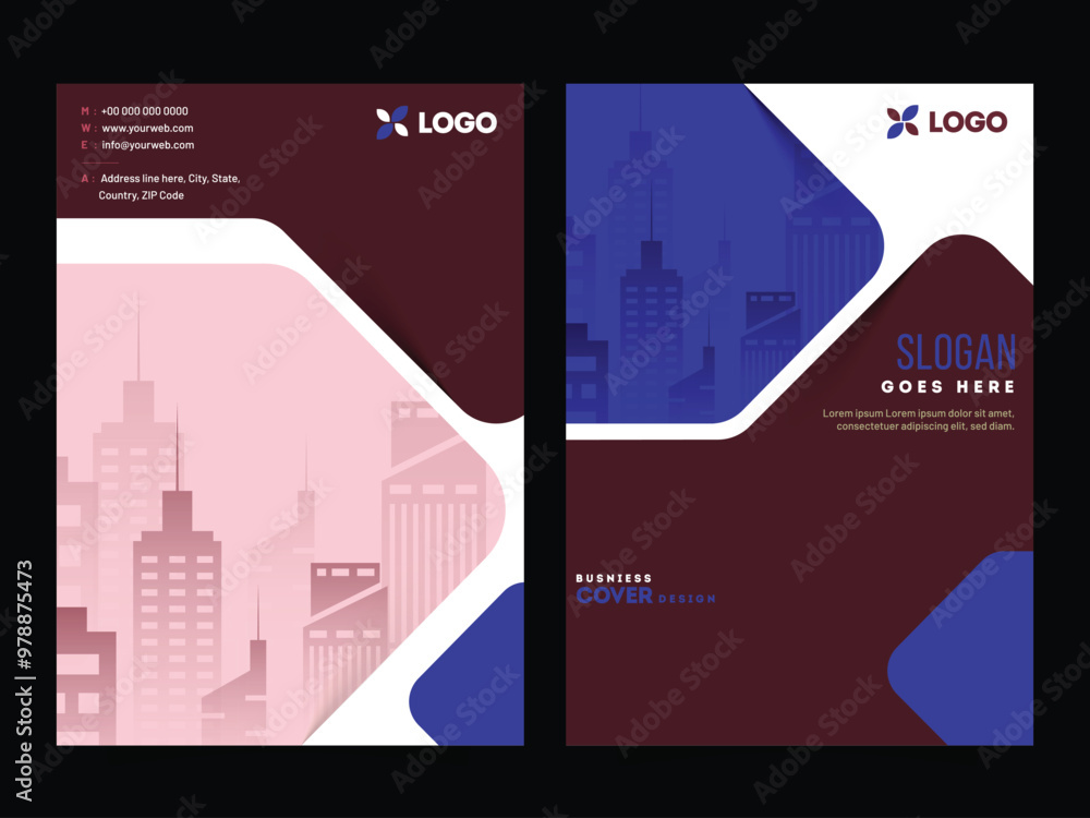 Pamphlet, brochure cover layout, a4 size template or design with space ...