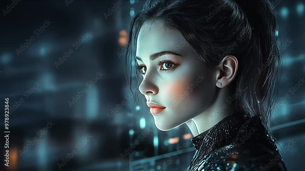 The idea of a futuristic sci-fi AI cyber supercomputer. Future ...