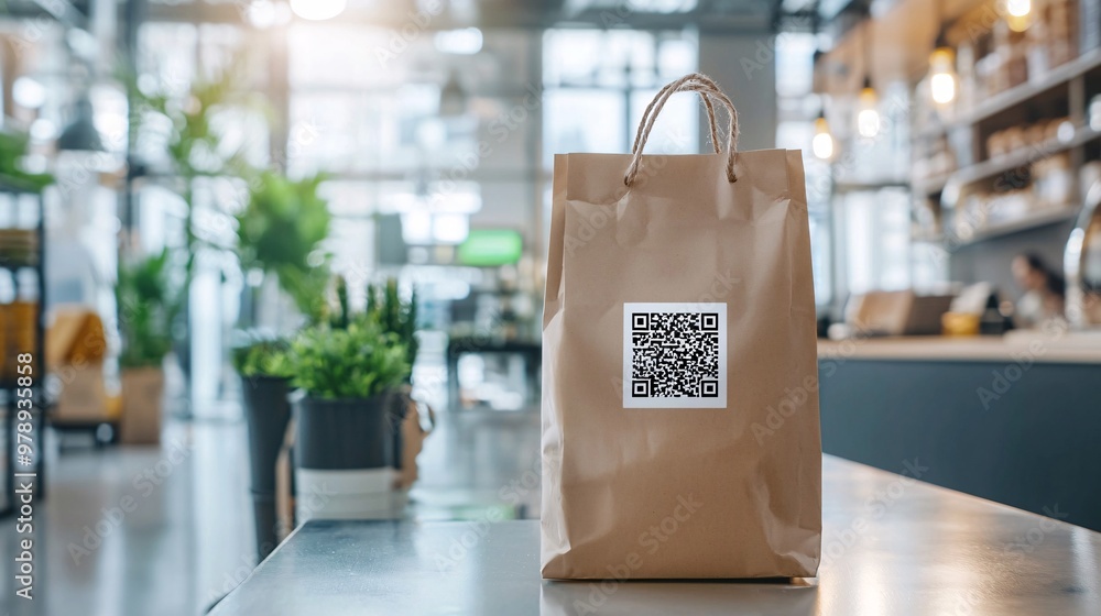 Futuristic packaging with QR code displaying nutritional information on ...