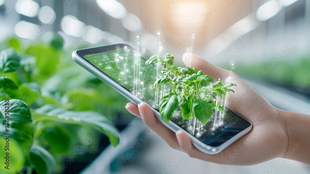 Digital app controlling the temperature and humidity of a hydroponic ...