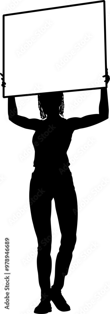 Protestor or demonstrator at a demonstration march, picket line or ...