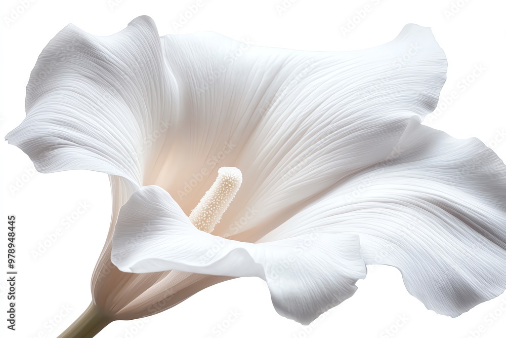 Capture the intricate details of a moonflower in a close-up shot ...