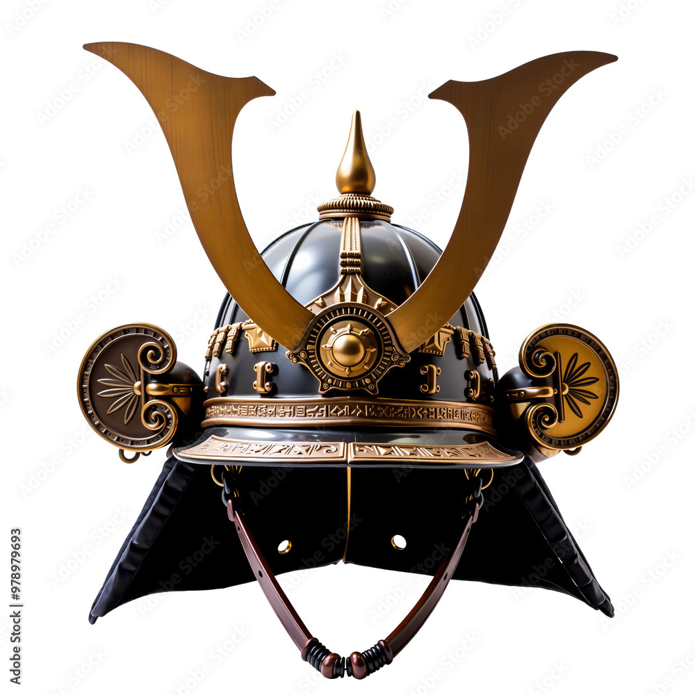 Majestic Samurai Legacy: A meticulously crafted black and gold samurai ...