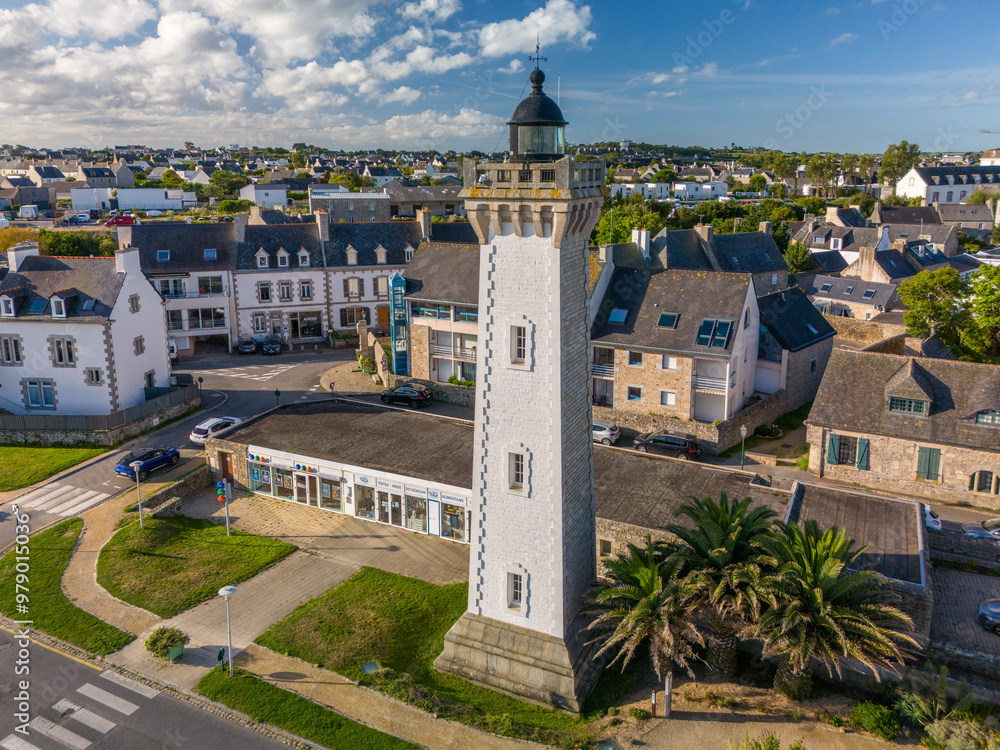 Roscoff, France, September 13th 2024, Phare de Roscoff, an aerial view ...