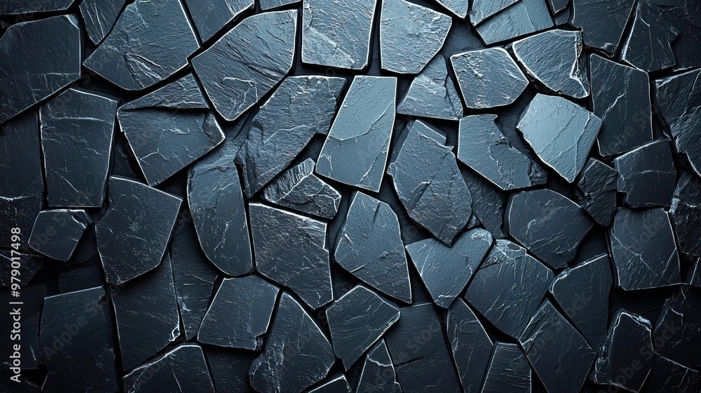 wall of total black rock in night moon light background 4k resolution ...