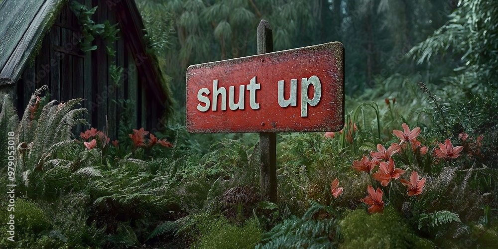 Shut up sign, odd unusual town place names. Actually existing village ...