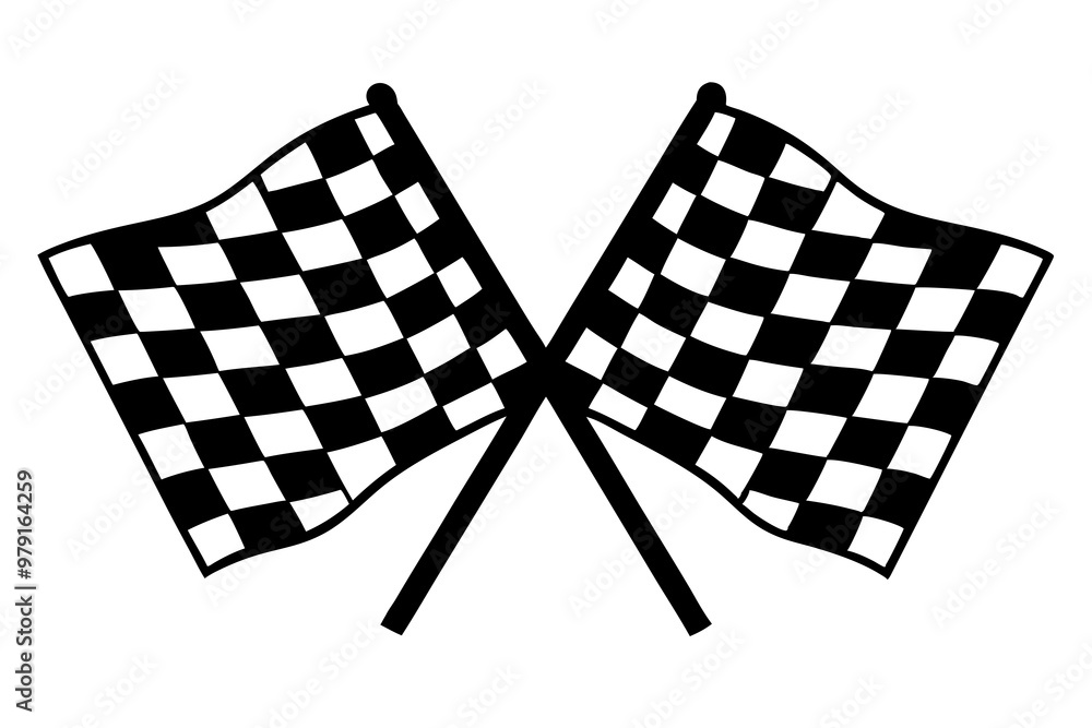 two crossed checkered Flag NASCAR Racing flag sports finish line flag svg vector cutfile for ...