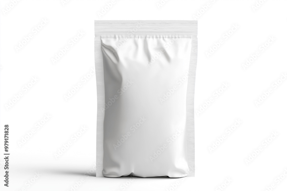 This image features a blank, stand-up pouch mockup on a plain white ...