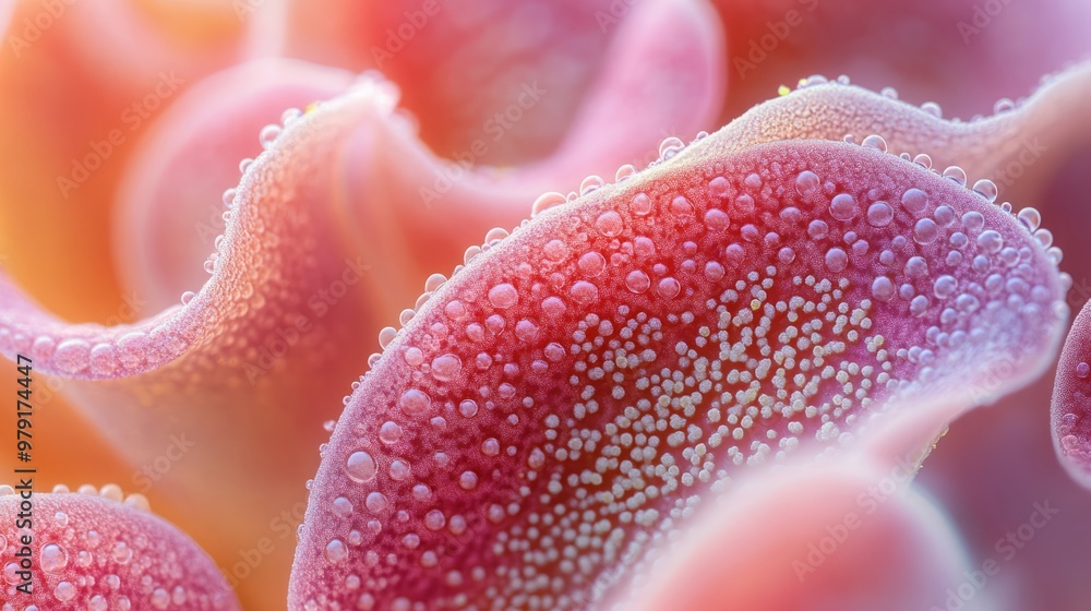 Botanical Close-Up: Microscopic View of a Flower Petal with Visible ...