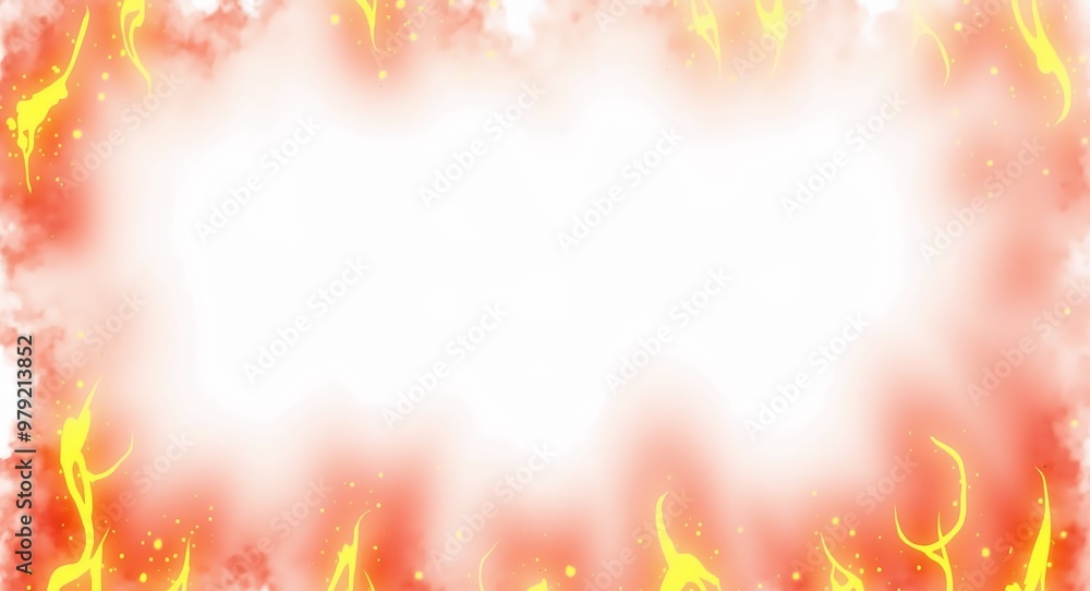 Fiery Flame Frame Background - Dynamic Burning Border for Intense ...