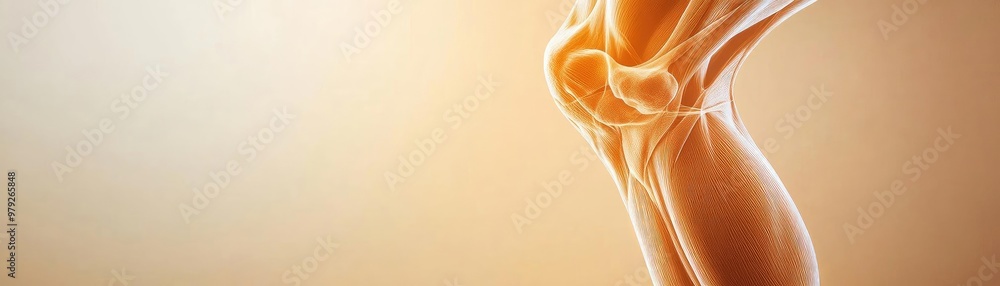 Anatomical illustration of a human knee joint, highlighting its ...