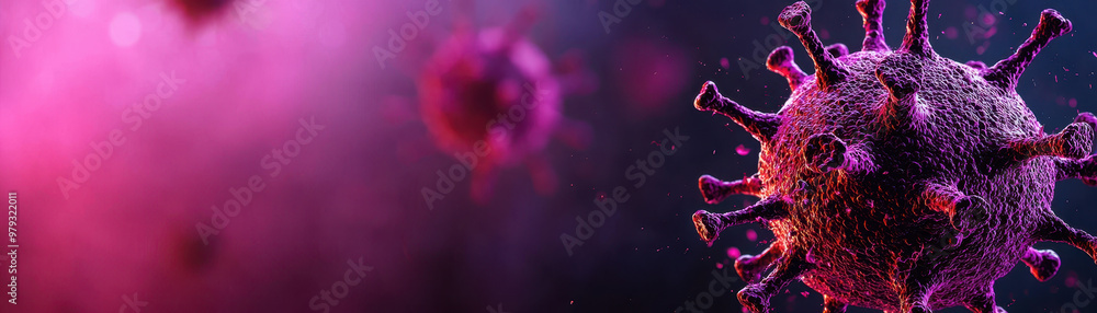 Immune system fighting off mutated virus, glowing details highlight ...