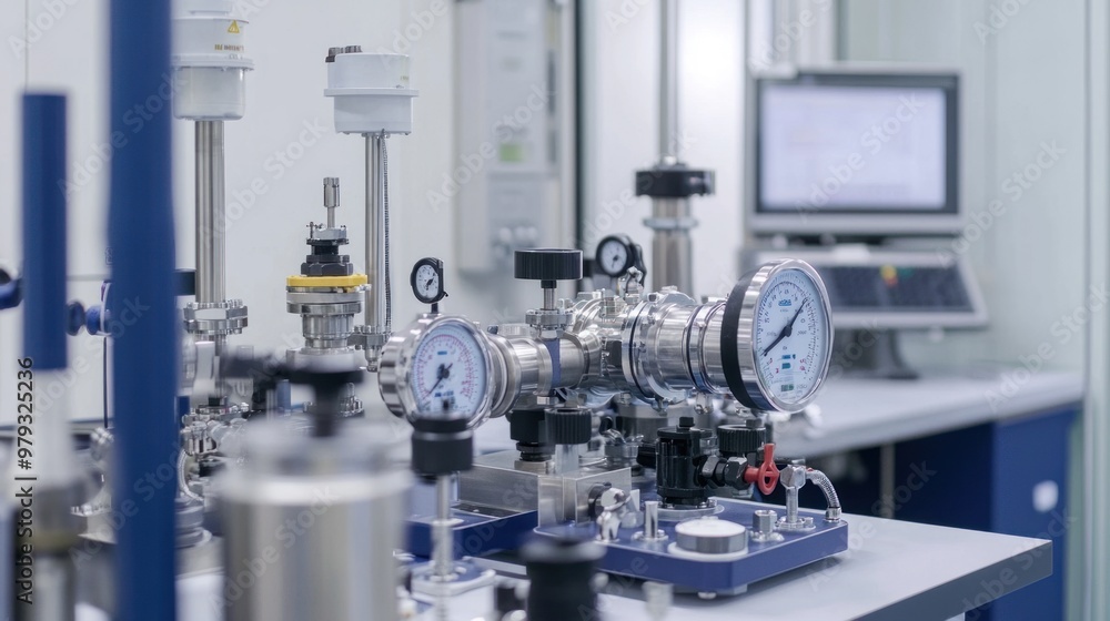 A testing facility for high-pressure pumps, where engineers are ...