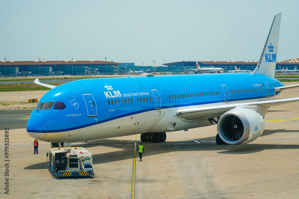 KLM asia Boeing 787-9. airport Capital International Shoudu. China ...