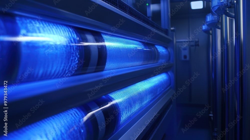 In the disinfection stage, ultraviolet (UV) light chambers are used to ...
