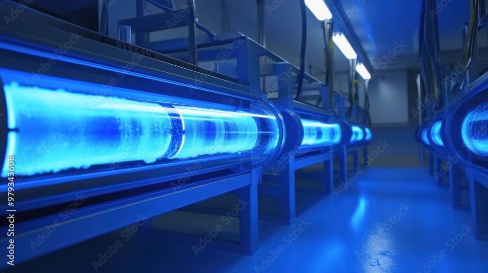 In the disinfection stage, ultraviolet (UV) light chambers are used to ...
