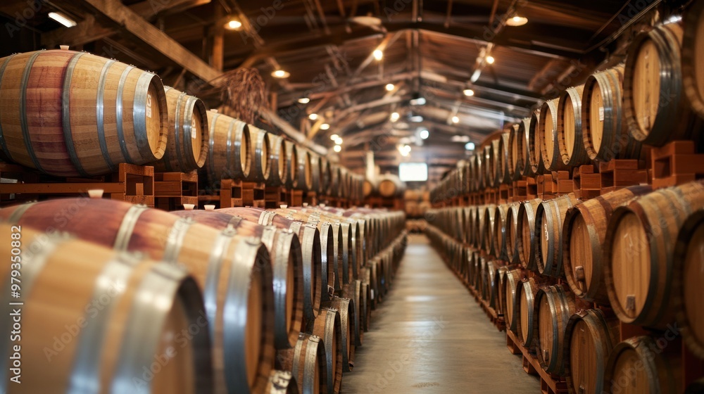 The barrel room is an impressive sight, with rows of different-sized ...