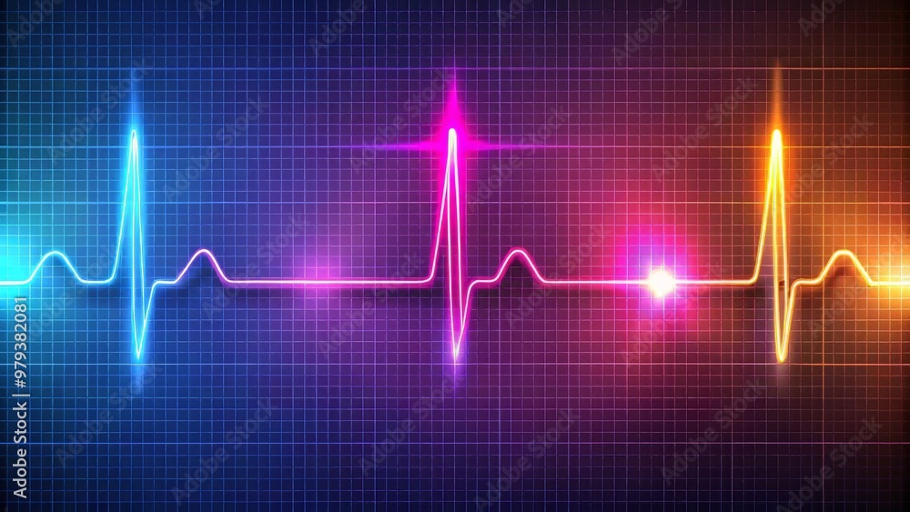An illustration of an electrocardiogram waveform with a highlighted QRS ...