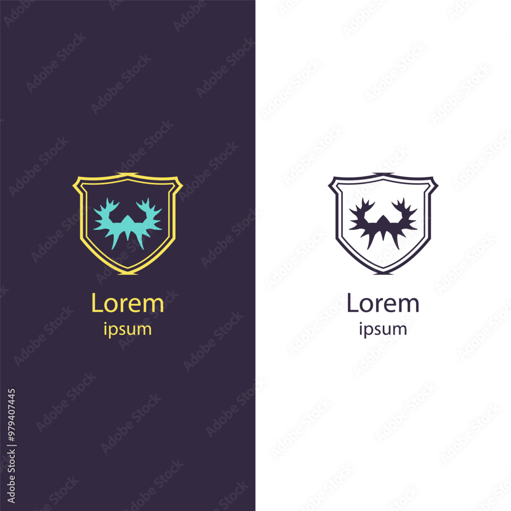 A modern crest or shield logo design with sharp lines and an emblematic ...