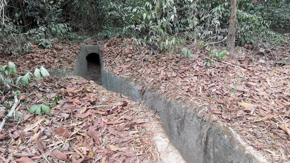 underground hall in the Cu Chi Tunnel, a historically famous site in ...