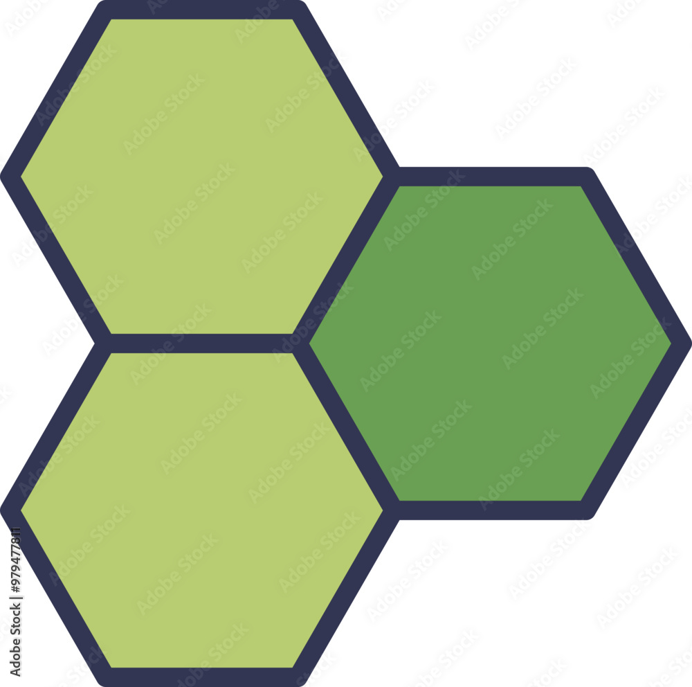 Three hexagons representing molecular structure, symbolizing Carbsicon ...