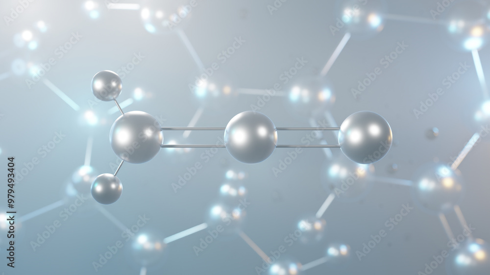 ethenone molecular structure, 3d model molecule, ketene, structural ...