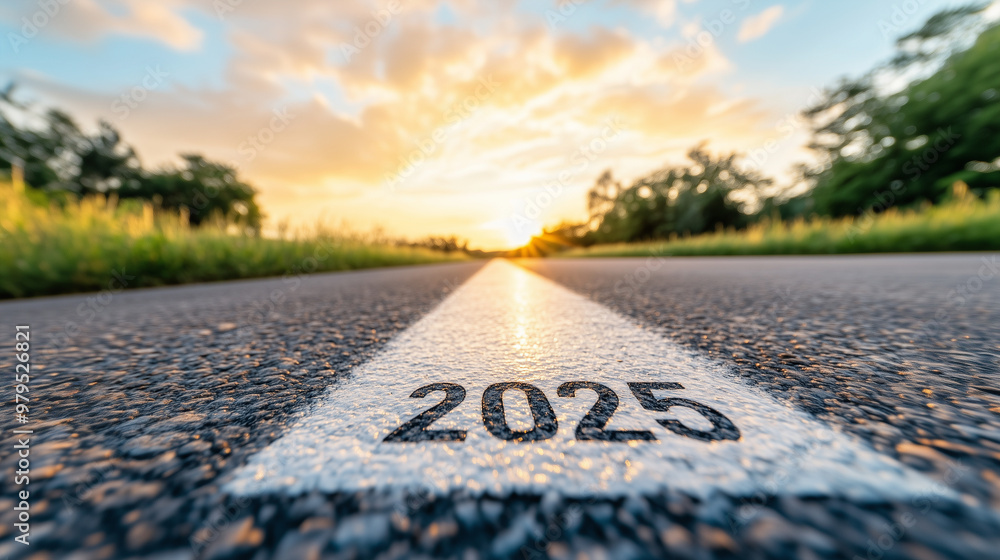 A wide-open road leading to the future, with "2025" written clearly on ...