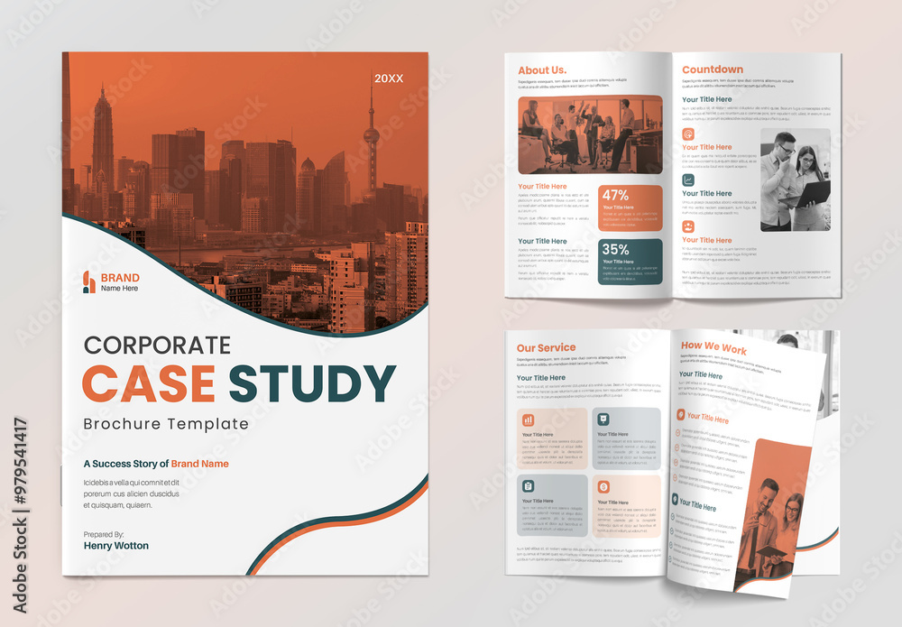 Corporate Business Case Study Booklet Brochure Design Template Stock ...