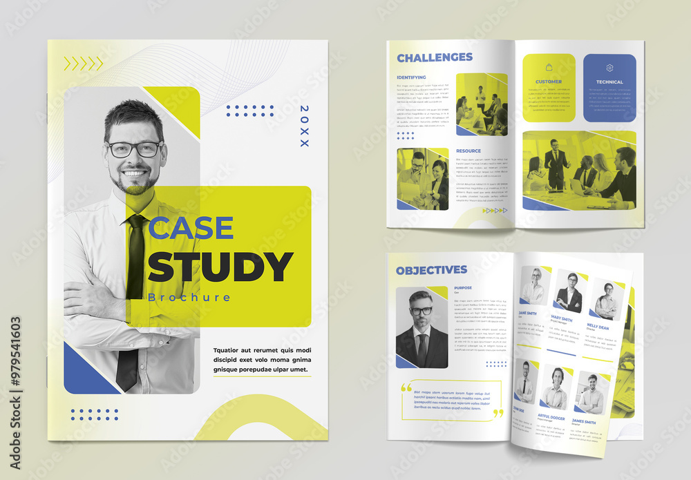 Printable Agency Case Study Brochure Layout Stock Template | Adobe Stock