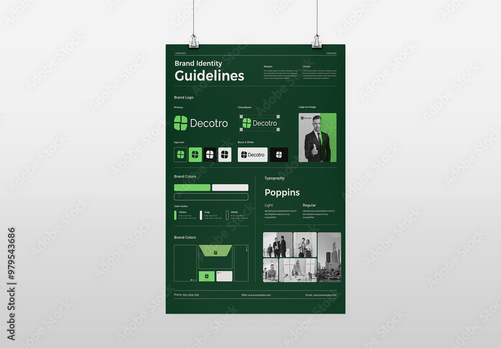 Brand Identity Guidelines Poster Layout Stock Template | Adobe Stock