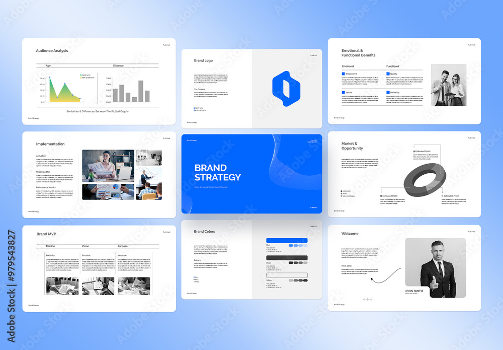 Brand Strategy Layout Stock Template | Adobe Stock