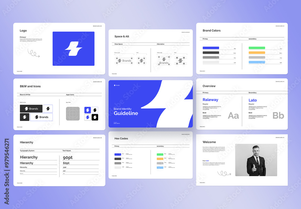 Corporate Brand Identity Guidelines Presentation Template Design Stock ...