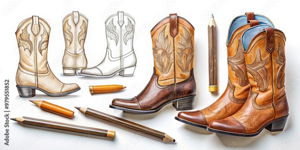 A step-by-step illustration guide on white paper shows pencil sketches ...