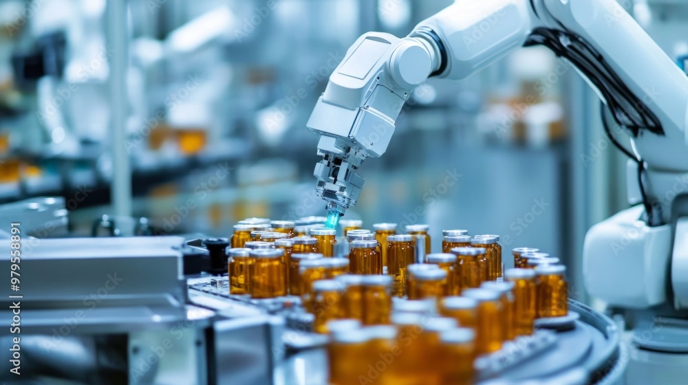 Robotic Arm in Action, a sleek robotic arm efficiently performing ...