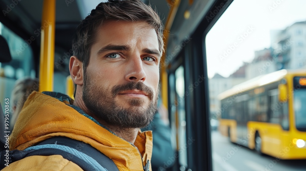 Bus driver opening the door for passengers to board, Ultra HD, 8K ...
