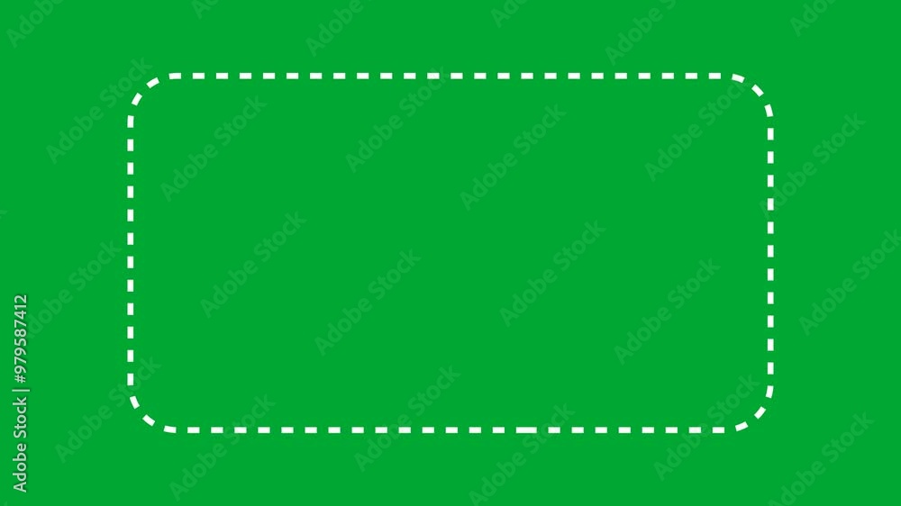 Some dots are moving around a shape. rectangle frame border end screen ...