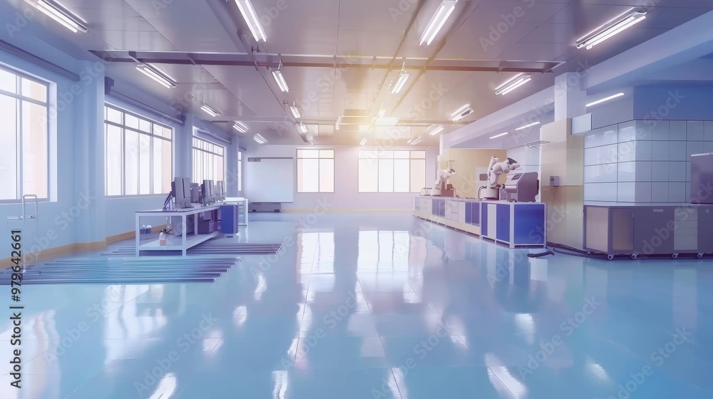 Advanced electric vehicle battery production line with robotic arms ...