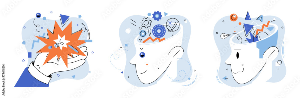 Positive thinking. Vector illustration. Conceptual understanding ...
