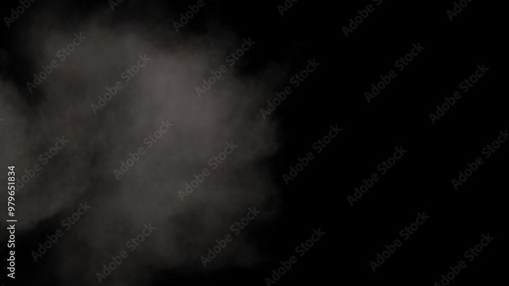 Fire explosion with huge smoke on black background 4k footage, smoke ...