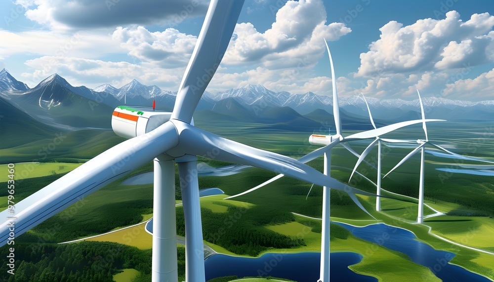 Futuristic design of air flow through a high-tech turbine showcasing ...