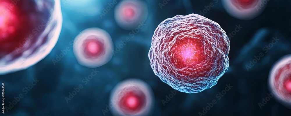ภาพประกอบสต็อก Microscopic view of cultured cells forming an organoid ...