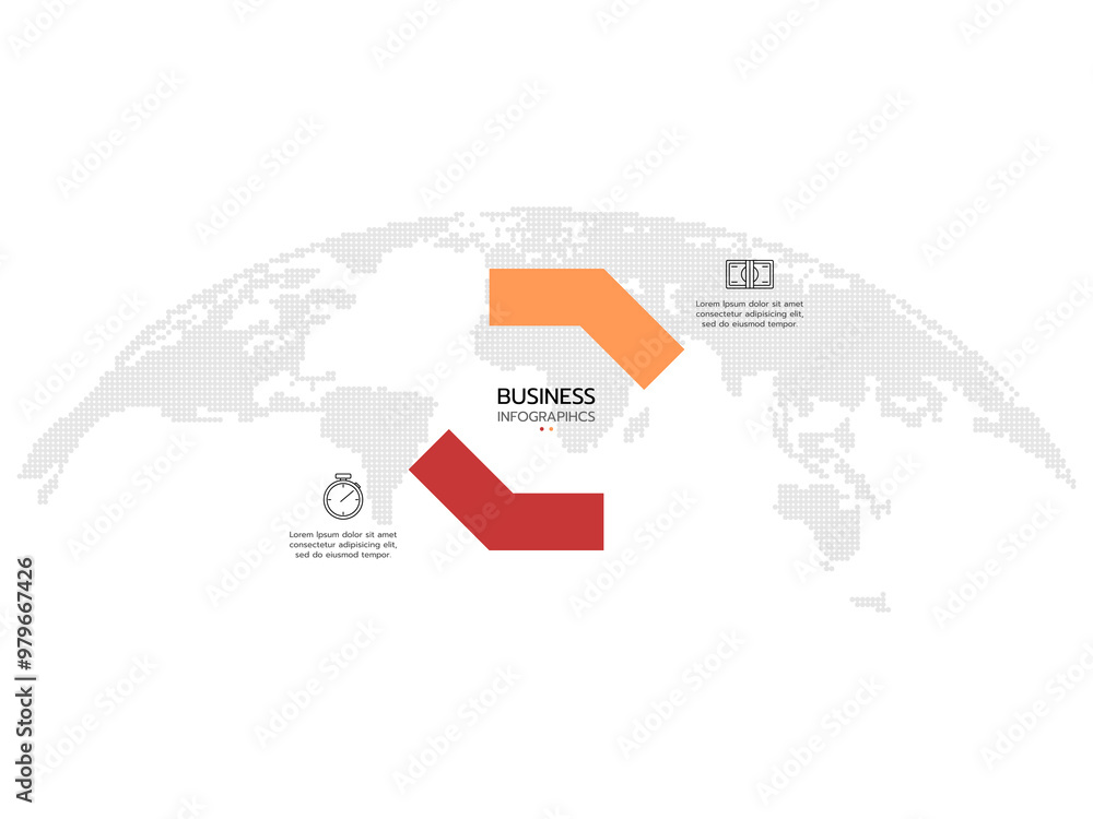 2 options infographic template. Concept of business model with two ...