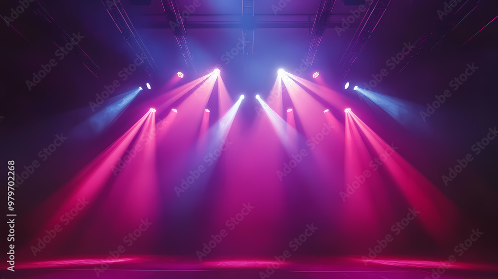 Concert stage with effect led lighting spotlights performance ...